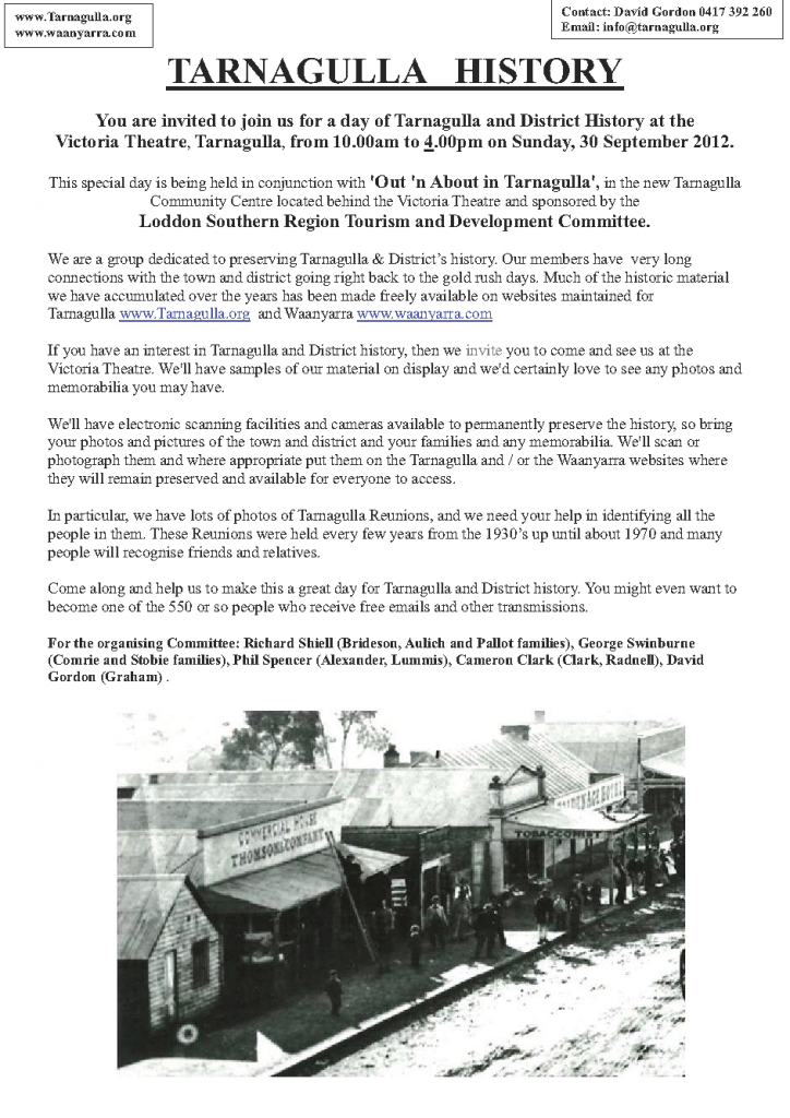 Tarnagulla activities | Waanyarra Revisited